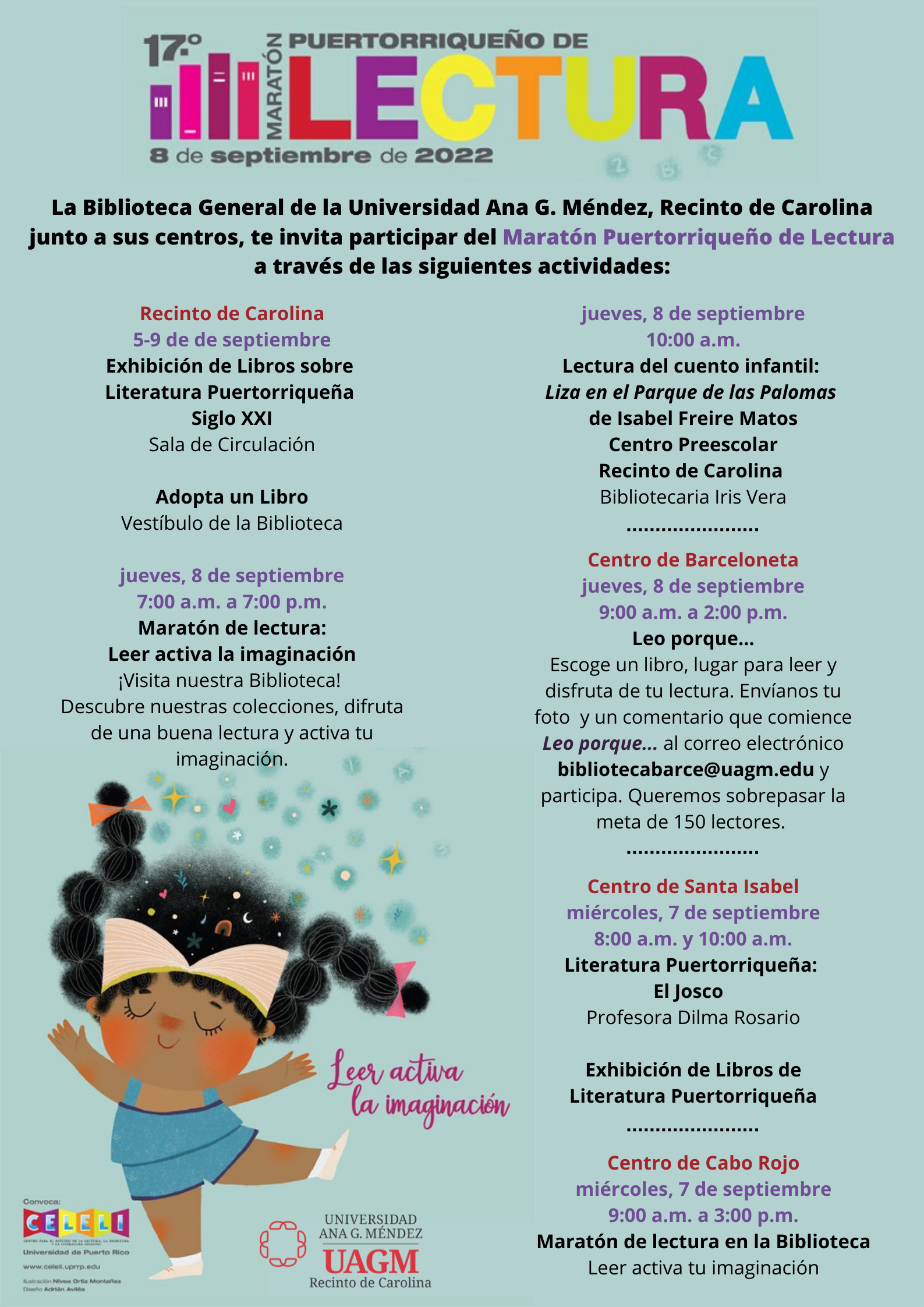 17mo Maratón Puertorriqueño de Lectura | Biblioteca UAGM